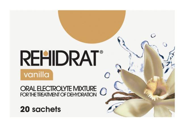 Buy Rehidrat Oral Electrolyte Mixture Vanilla 14g x 20 sachets Online ...